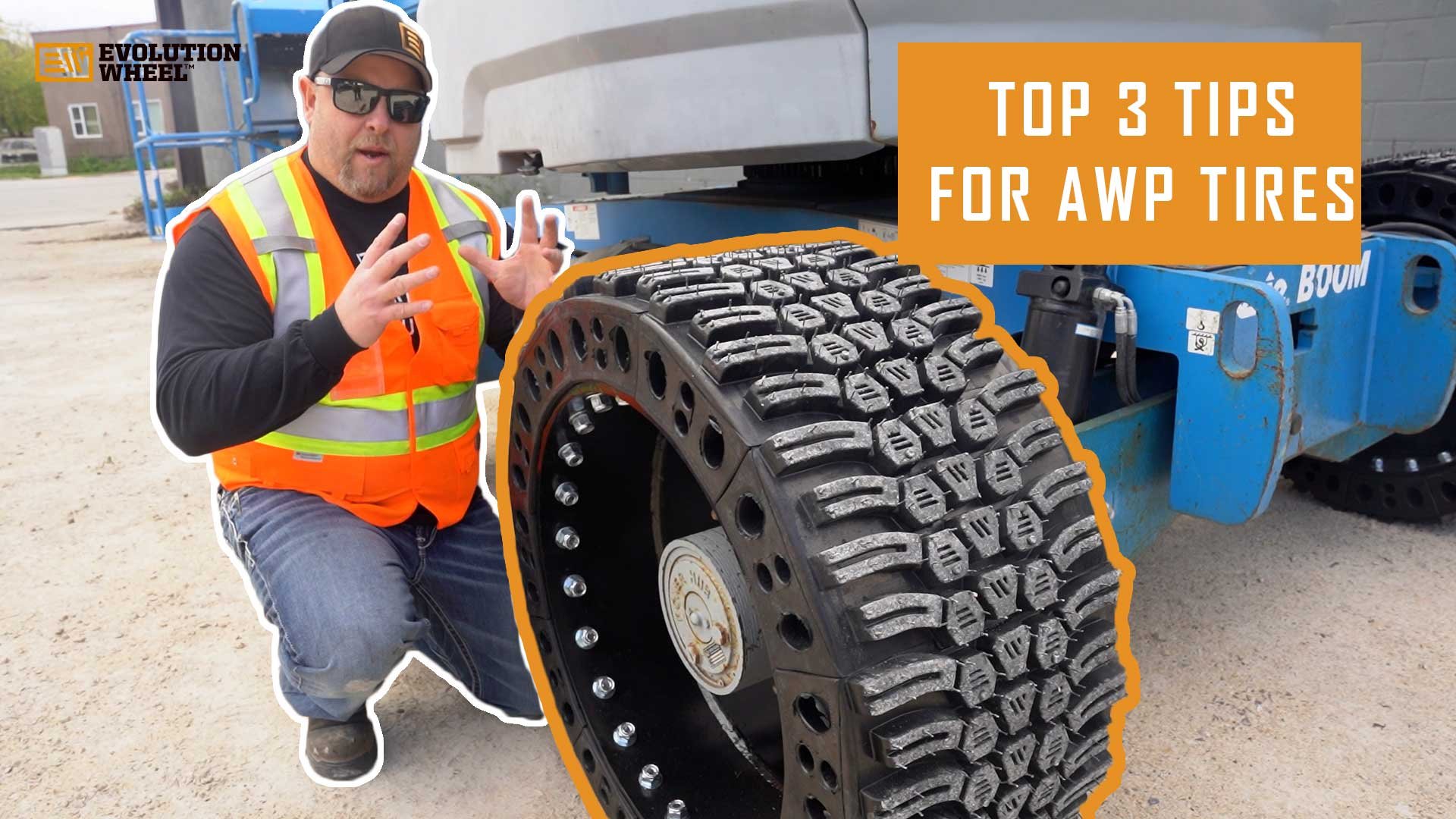 Man Lift Tires - No More Flats - Solid Aerial Work Platform Tires