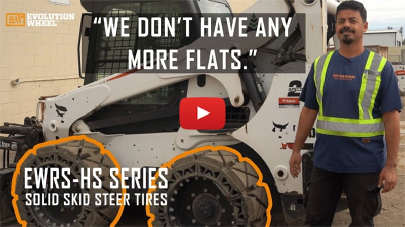 Solid Tires for Skid Steer - Evolution Wheel - No More Flat Tires