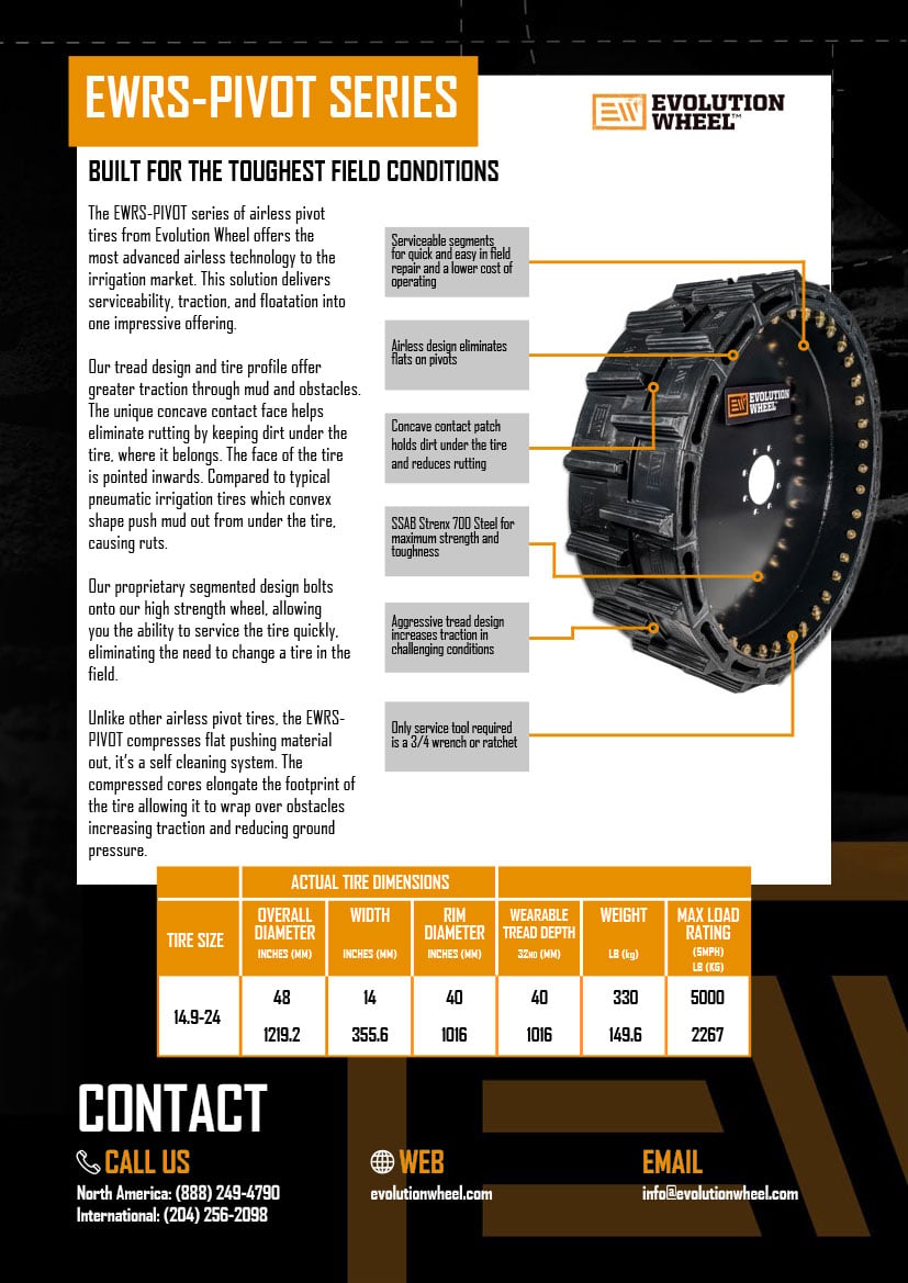Evolution Wheel - EWRS-PIVOT Spec Sheet Download