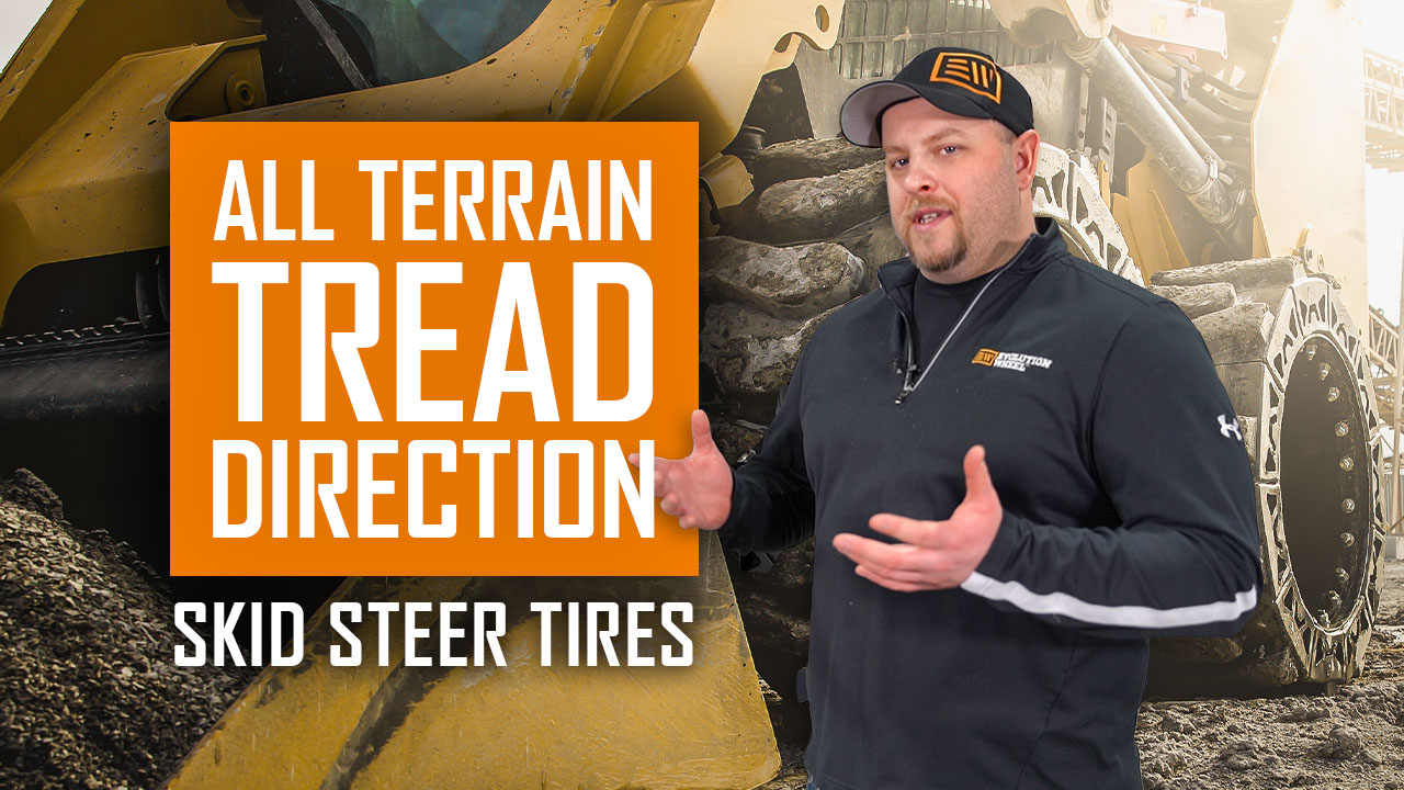 All Terrain Tread Direction for Solid Skid Steer Tires | Evolution Wheel