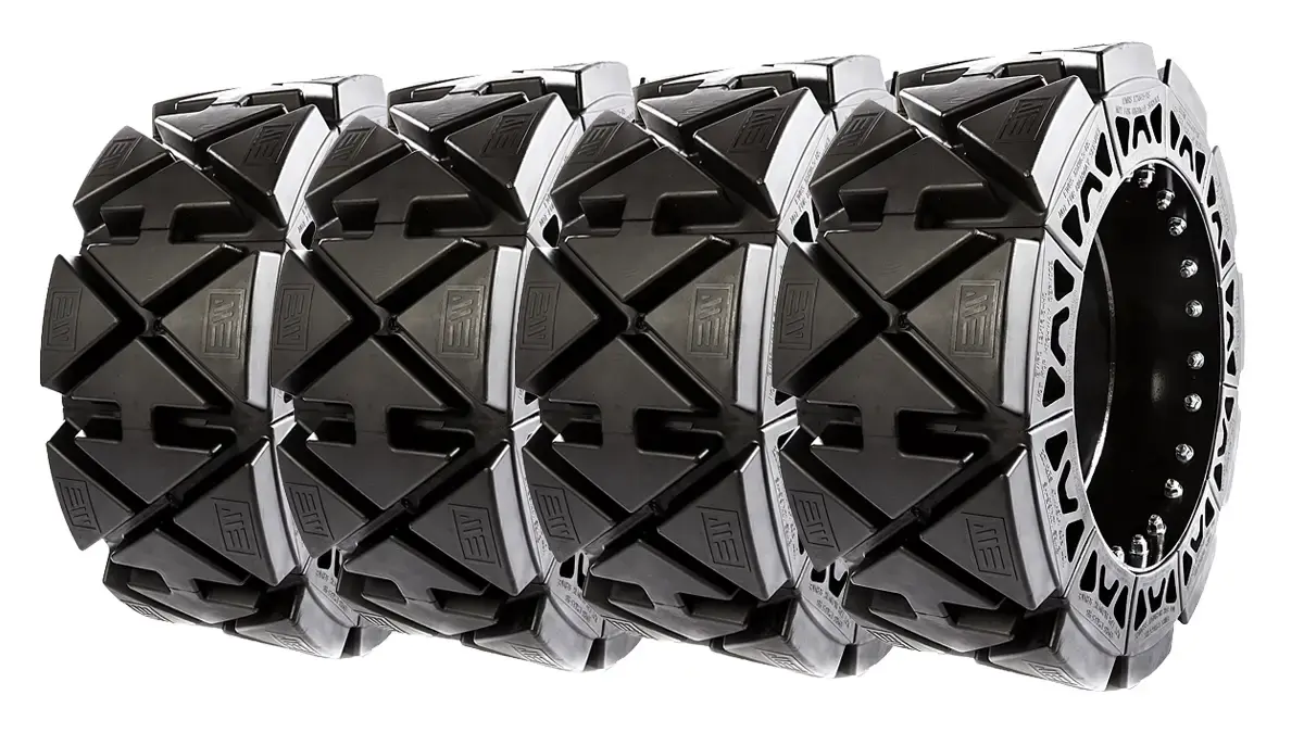 Set of 4 Solid Skid Steer Tires | Size 10x16.5 | EWRS-HS